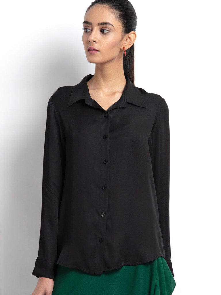 Classic black shirt | women shirt – Shaye India